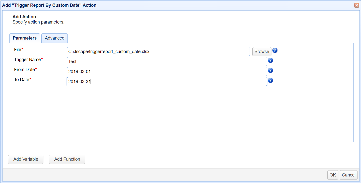 Generate Trigger Report By Custom Date Using Triggerreportbycustomdate Action Jscape