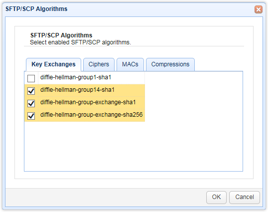 SFTP Client Connection Issues Involving Diffie-Hellman-Group1-SHA1 | JSCAPE